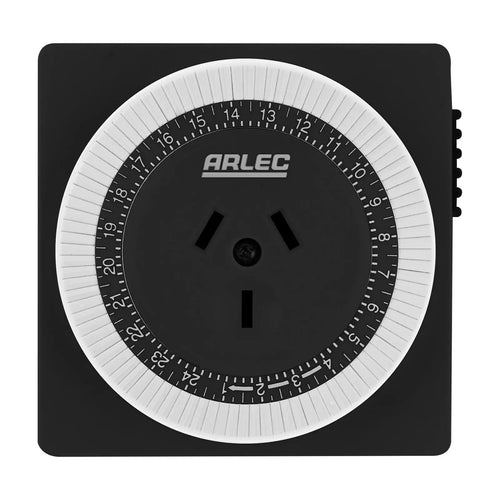 Arlec Black 24-HourCompact Mechanical Timer
