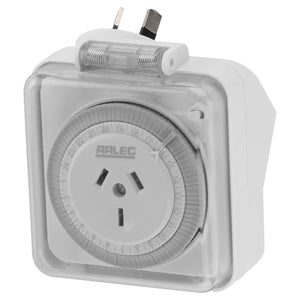 Arlec White 24-Hour Heavy-Duty Outdoor Mechanical Timer