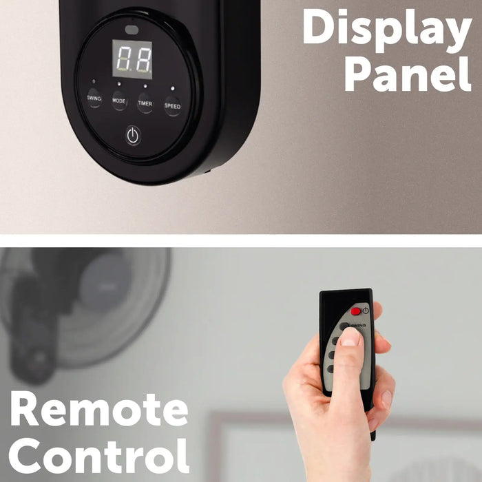 Arlec Black 40cm 5-Blade Wall Fan with Remote Control