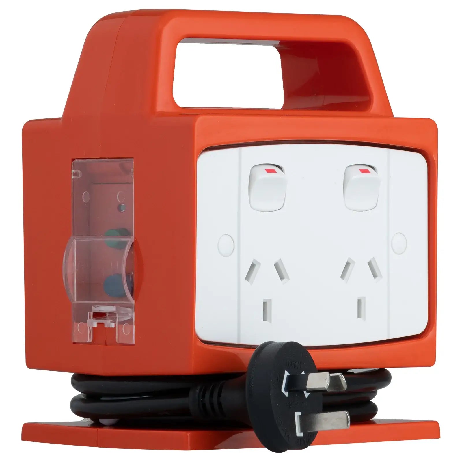 Arlec Orange 1.8m & 4-Outlets Heavy Duty Power Block with Type FS RCD