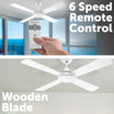 Arlec Boston II White 4-Blade 130cm DC Ceiling Fan