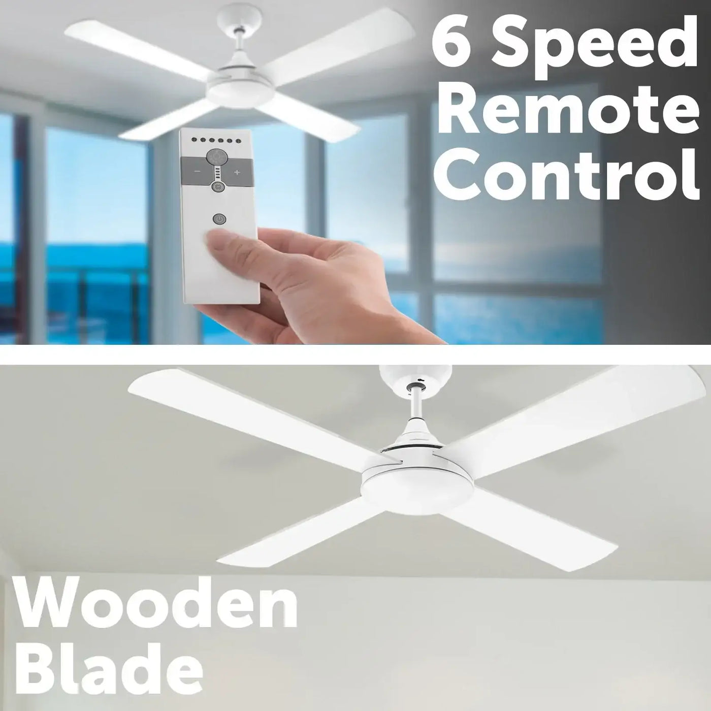 Arlec Boston II White 4-Blade 130cm DC Ceiling Fan