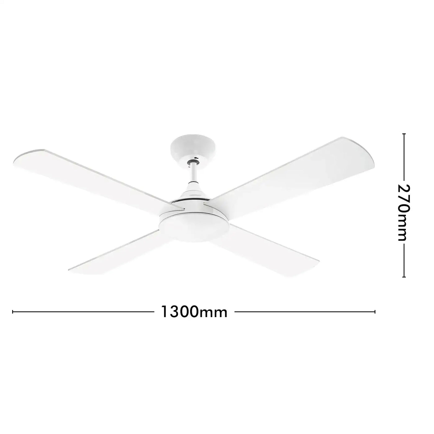 Arlec Boston II White 4-Blade 130cm DC Ceiling Fan