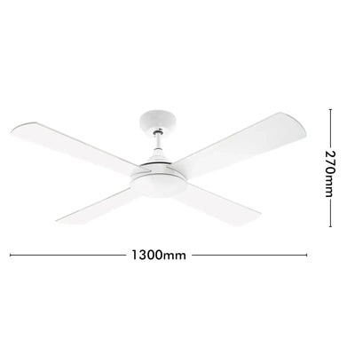 Arlec Boston II White 4-Blade 130cm DC Ceiling Fan