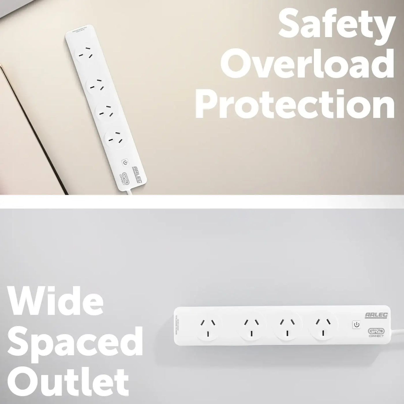 Arlec White 4-Outlet Grid Connect Smart Powerboard