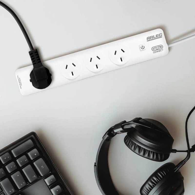 Arlec White 4-Outlet Grid Connect Smart Powerboard