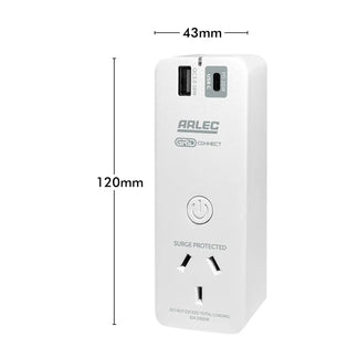 Arlec White Grid Connect Smart Plug-In Multi Function Socket with USB