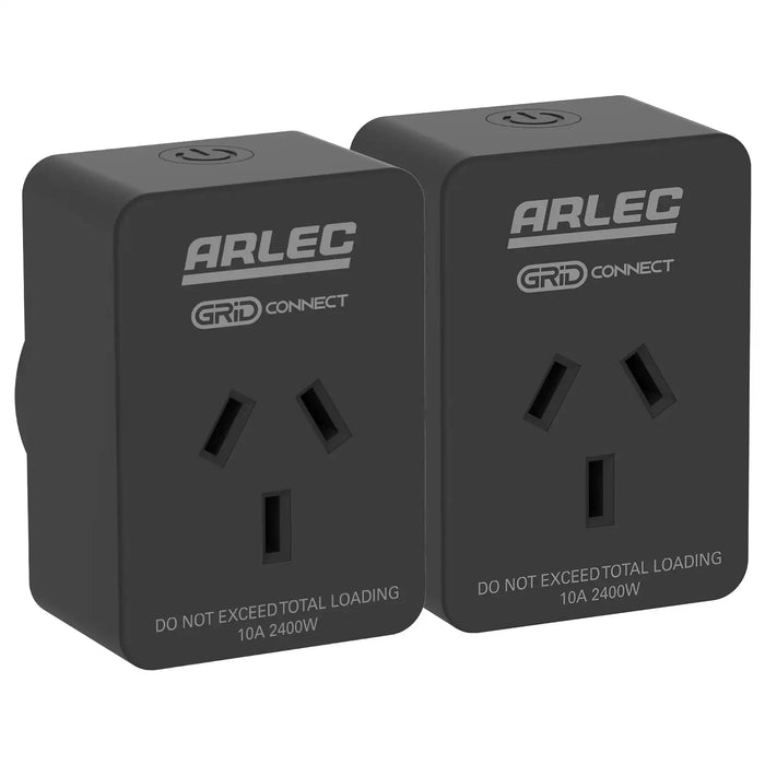 Arlec Black Grid Connect Smart Plug In Socket With Energy Meter - 2 Pa